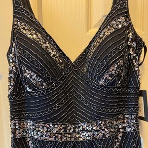 MARINA | Dresses | Marina Navy Deco Beaded Mesh Aline Gown | Poshmark